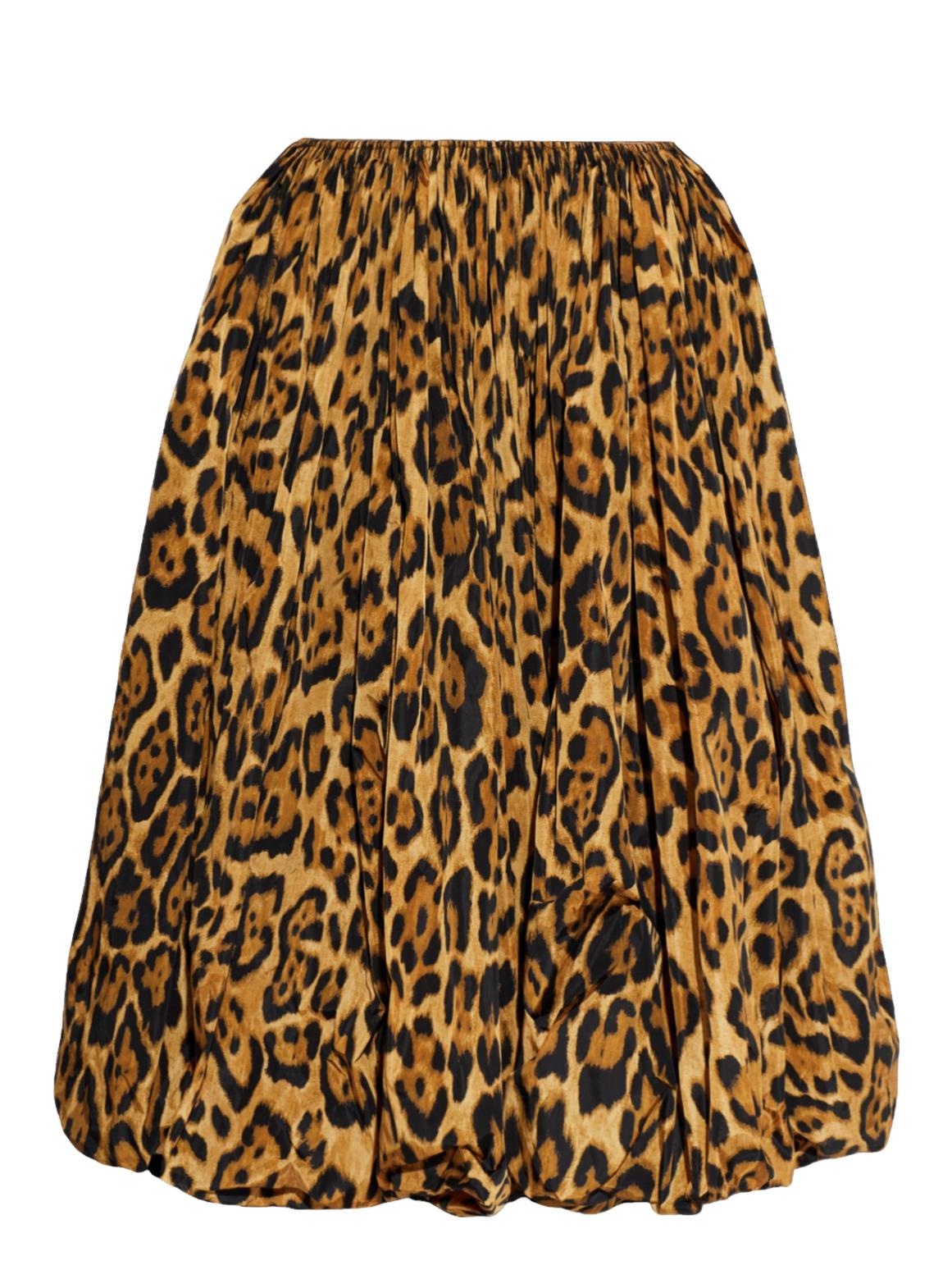 ALAÏA Alaia Gathered Animal-Pattern Skirt